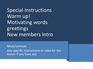 Online virtual lesson outline | PPT