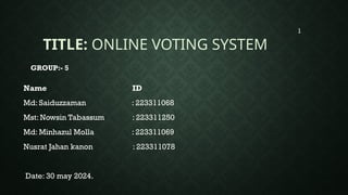 Online Voting System.| Voting System Technology pptx | PPT