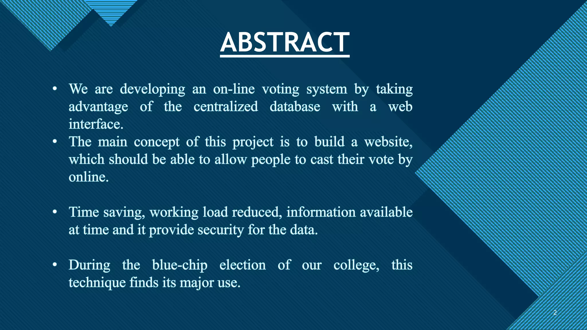 ONLINE VOTING SYSTEM FINAL.pptx | Internet | Computing