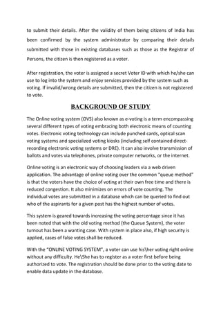 Online voting system full thesis project by jahir | DOC