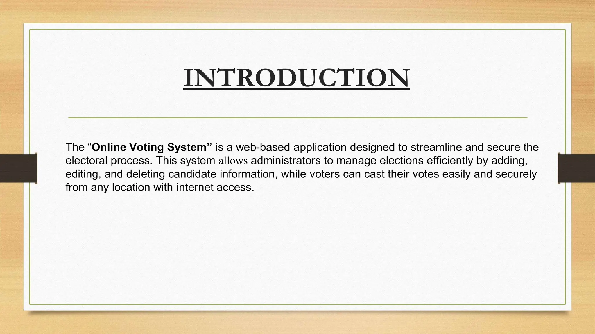 online voting system ppt. Project in MCApptx | PPTX