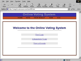 Online voting system ppt by anoop | PPT