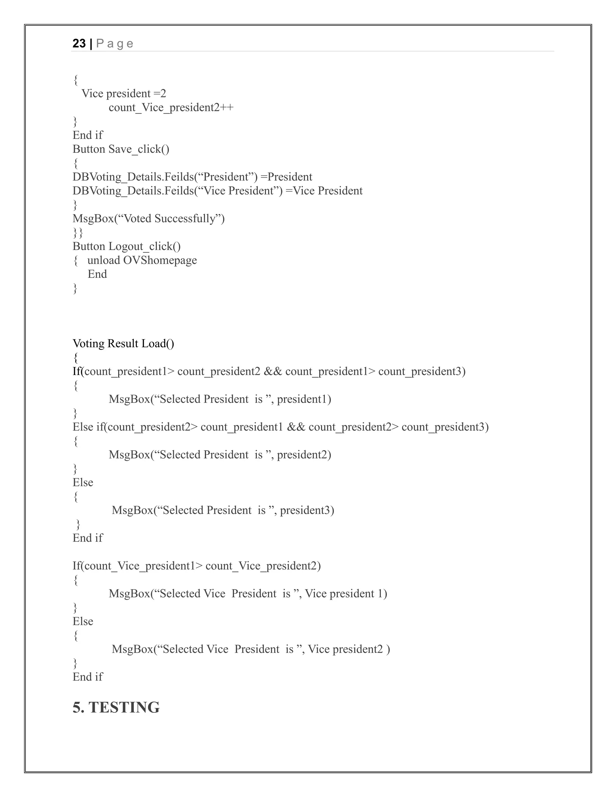 Online voting system project | DOCX
