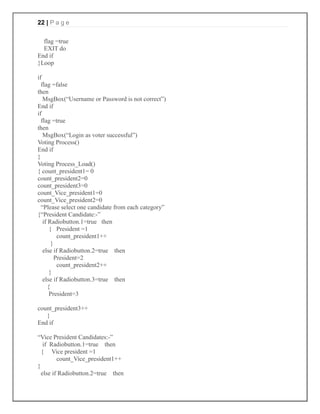 Online voting system project | DOCX