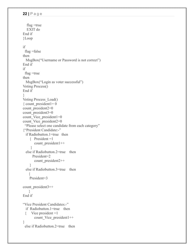 Online voting system project | DOCX