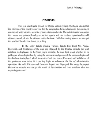 Online Voting System Project management system.doc