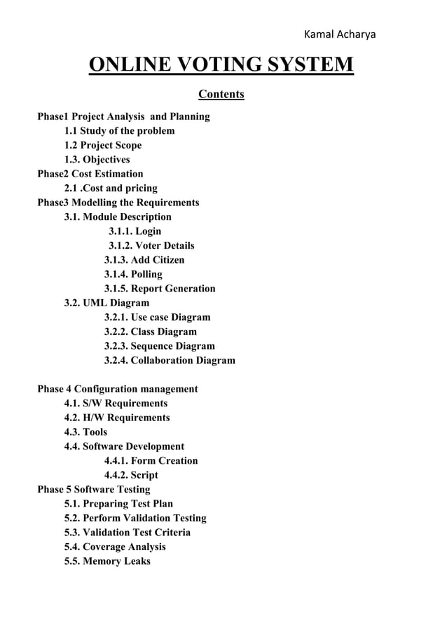 Online Voting System Project Management Systemdoc