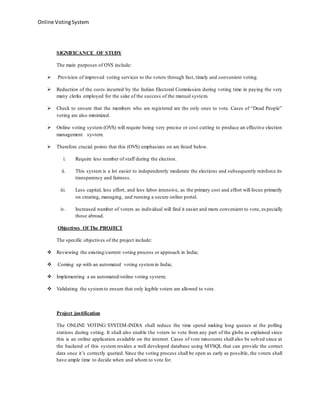 Online voting system project by bipin bhardwaj | DOCX