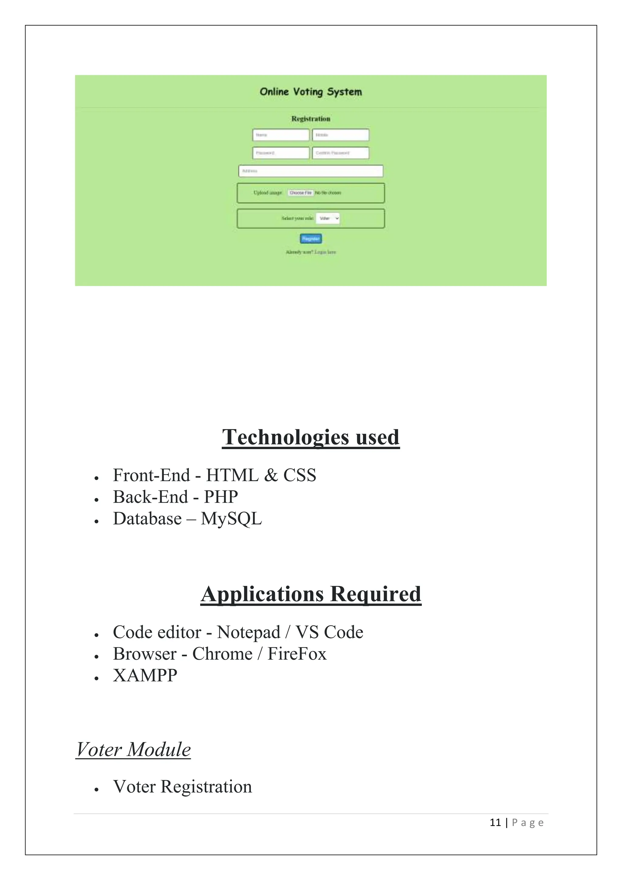 ONLINE VOTING SYSTEM SE Project for vote | DOCX