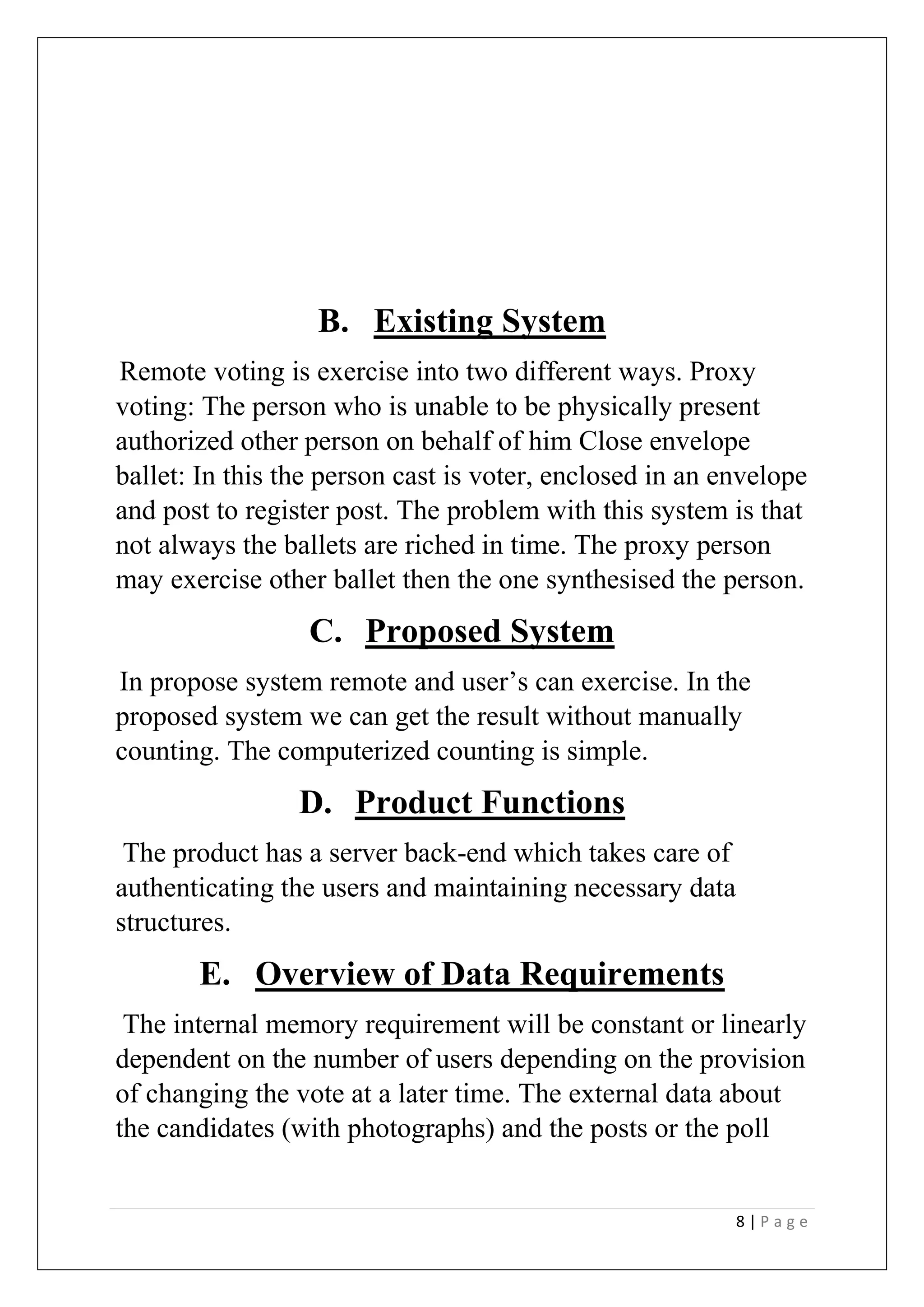 ONLINE VOTING SYSTEM SE Project for vote | DOCX