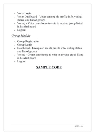 ONLINE VOTING SYSTEM SE Project for vote | DOCX