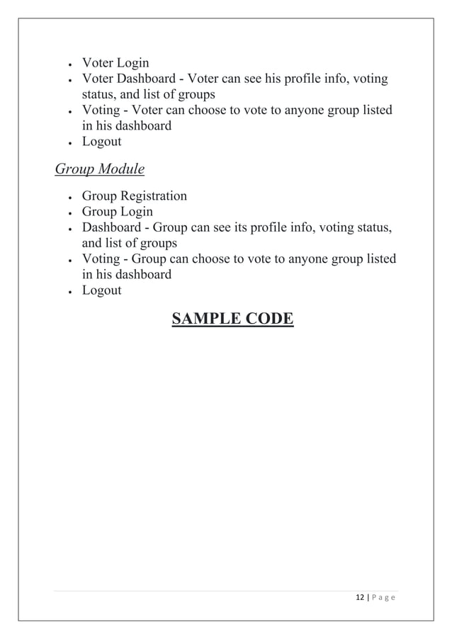 ONLINE VOTING SYSTEM SE Project for vote | DOCX