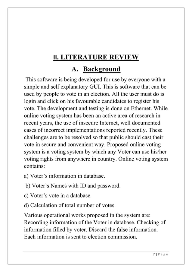 ONLINE VOTING SYSTEM SE Project for vote | DOCX