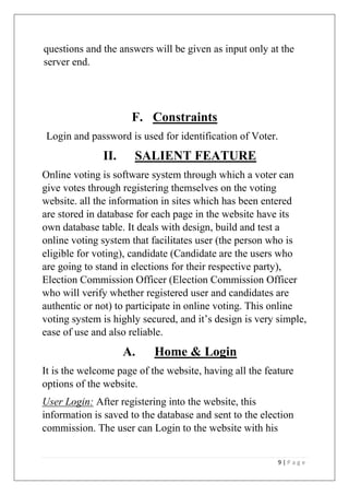 ONLINE VOTING SYSTEM SE Project for vote | DOCX