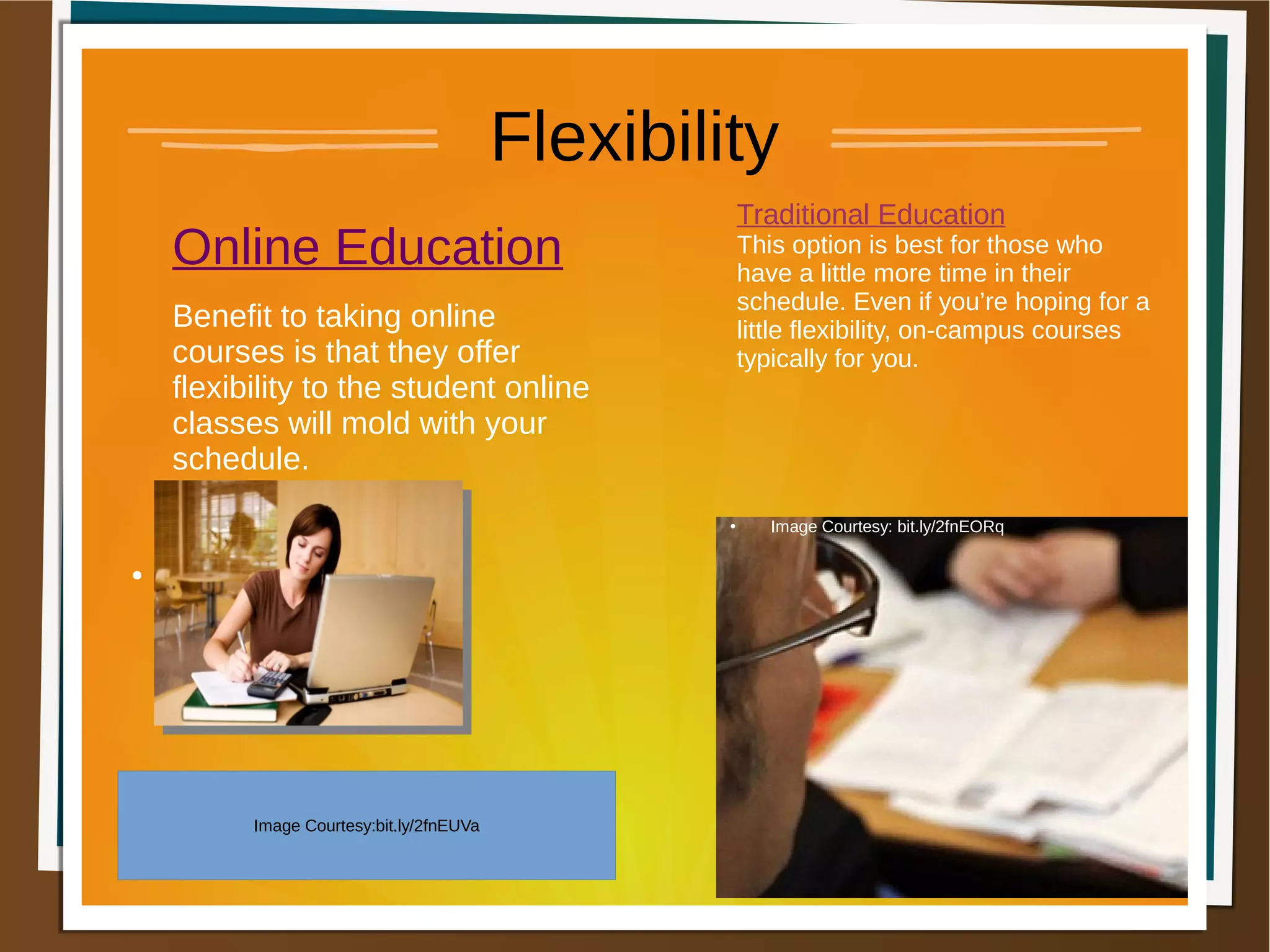Online vs traditional education. | ODP
