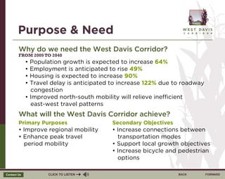 West Davis Corridor Draft Environmental Impact Statement | PPT