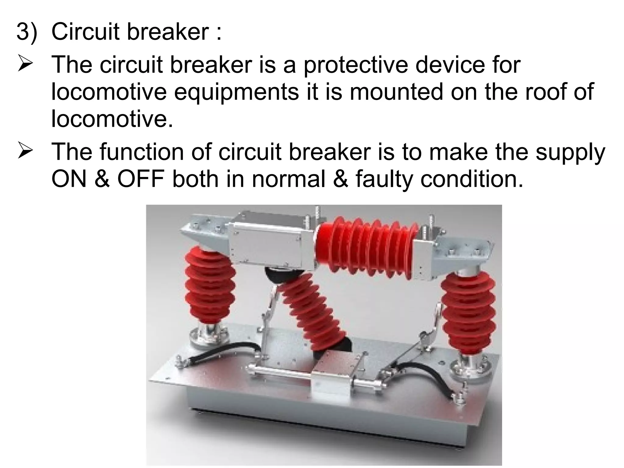 On load tap changer in a.c. locomotive transformer & air blast circuit ...