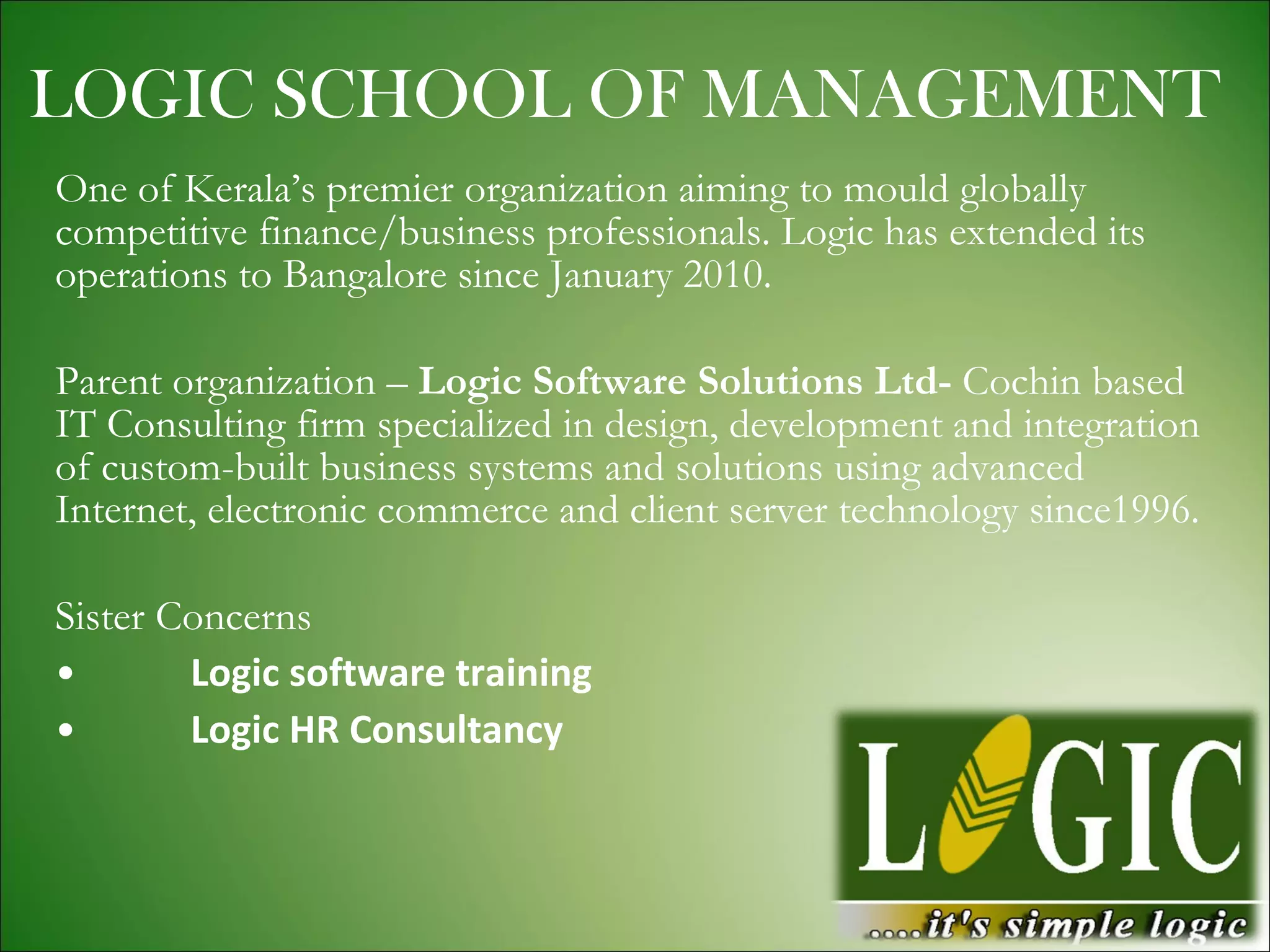 Logic school of management | PPT