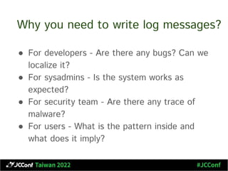 on log messages | PPT
