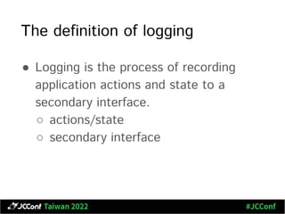 on log messages | PPT