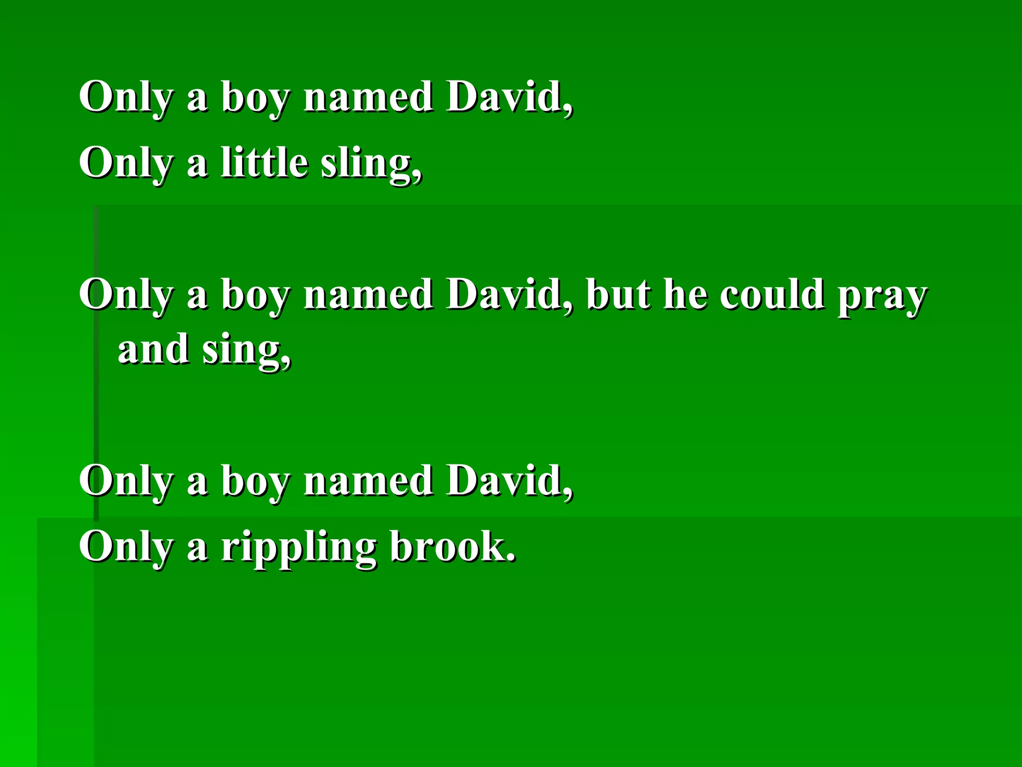 Only a boy named david | PPT