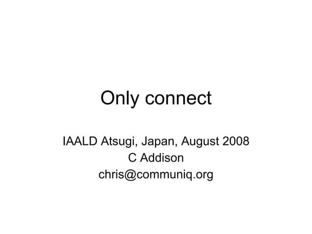 Only connect? Emerging ICT options and opportunities for farmers | PPT