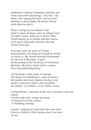 Only Daughter Sandra Cisneros from Latina Womens Voic.docx