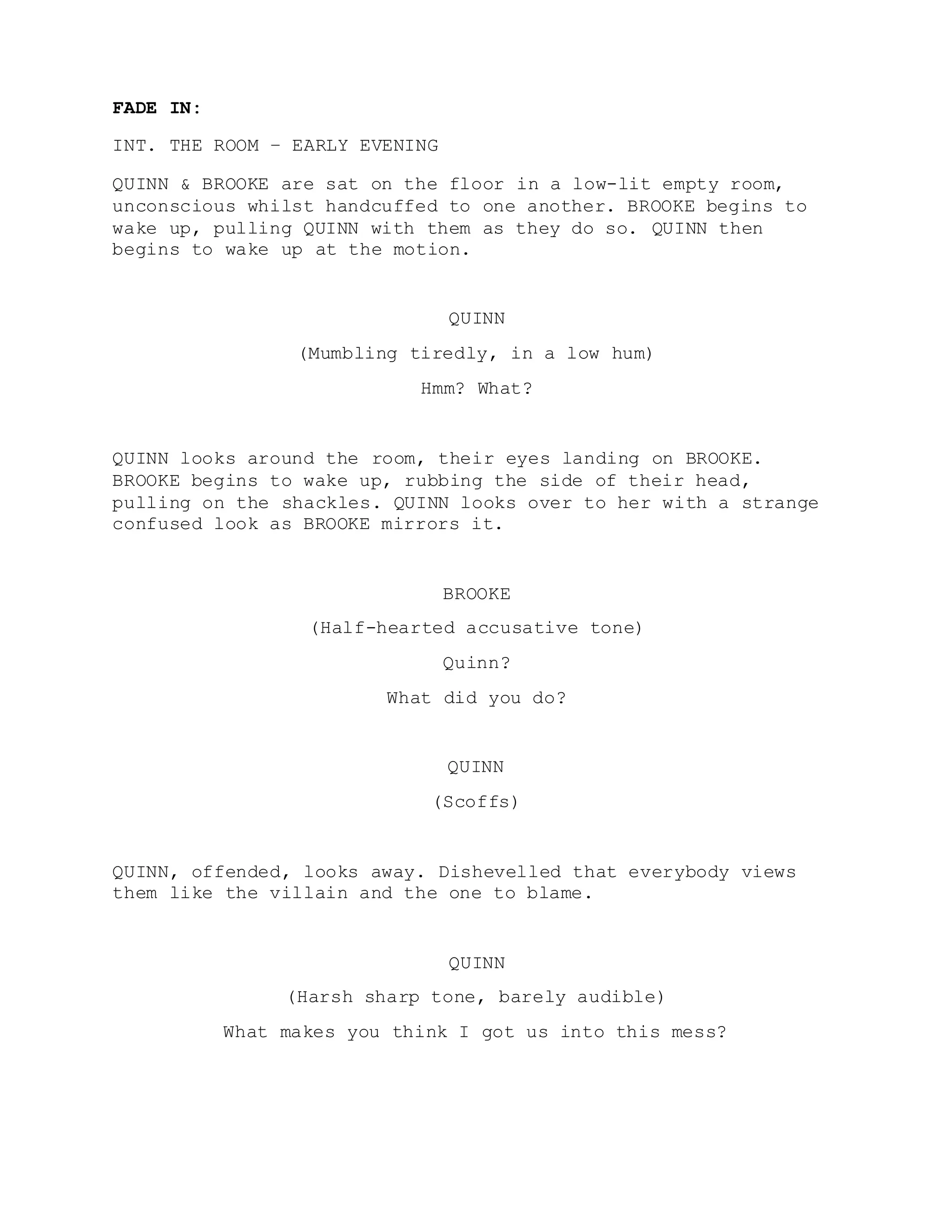 Only one way out script | DOCX