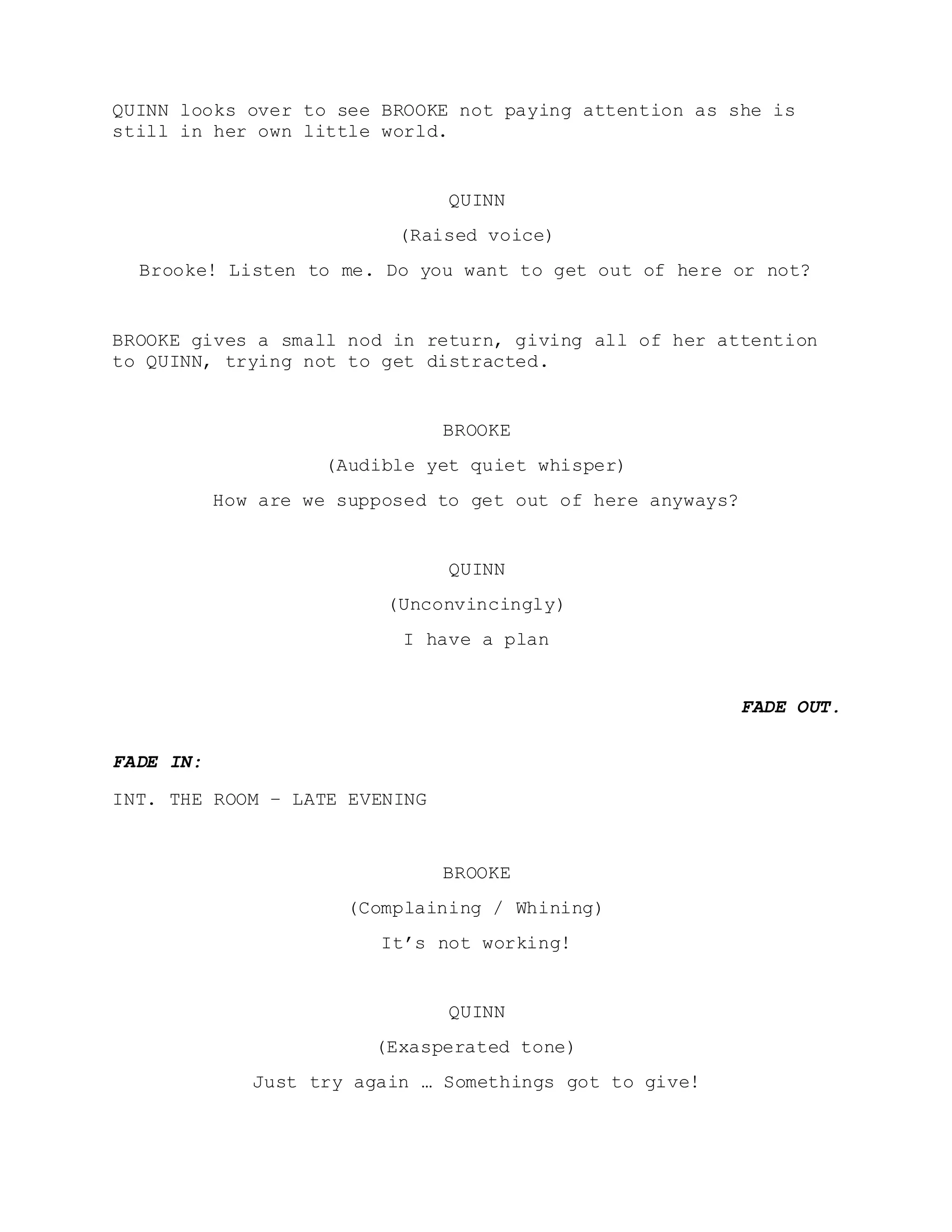Only one way out script | DOCX