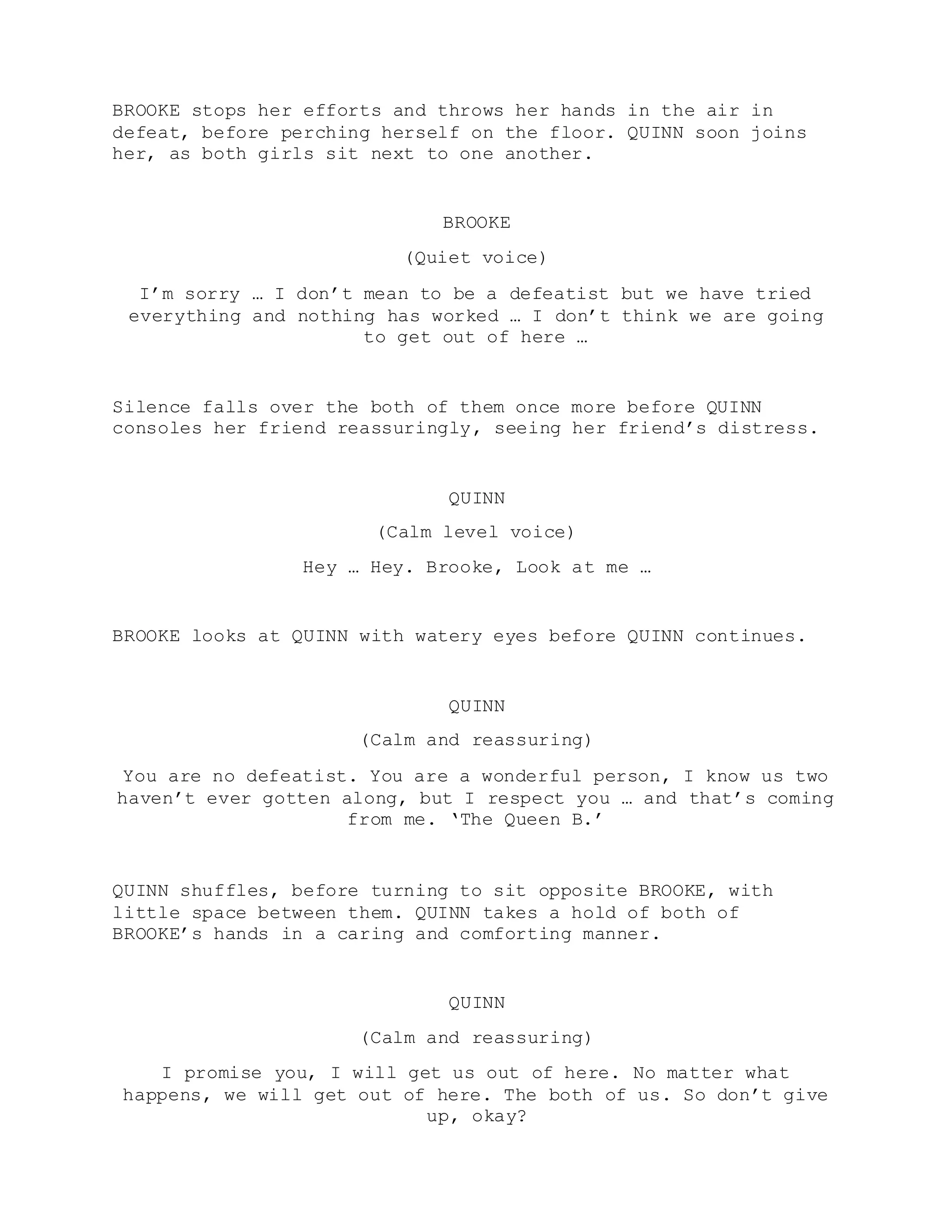 Only one way out script | DOCX