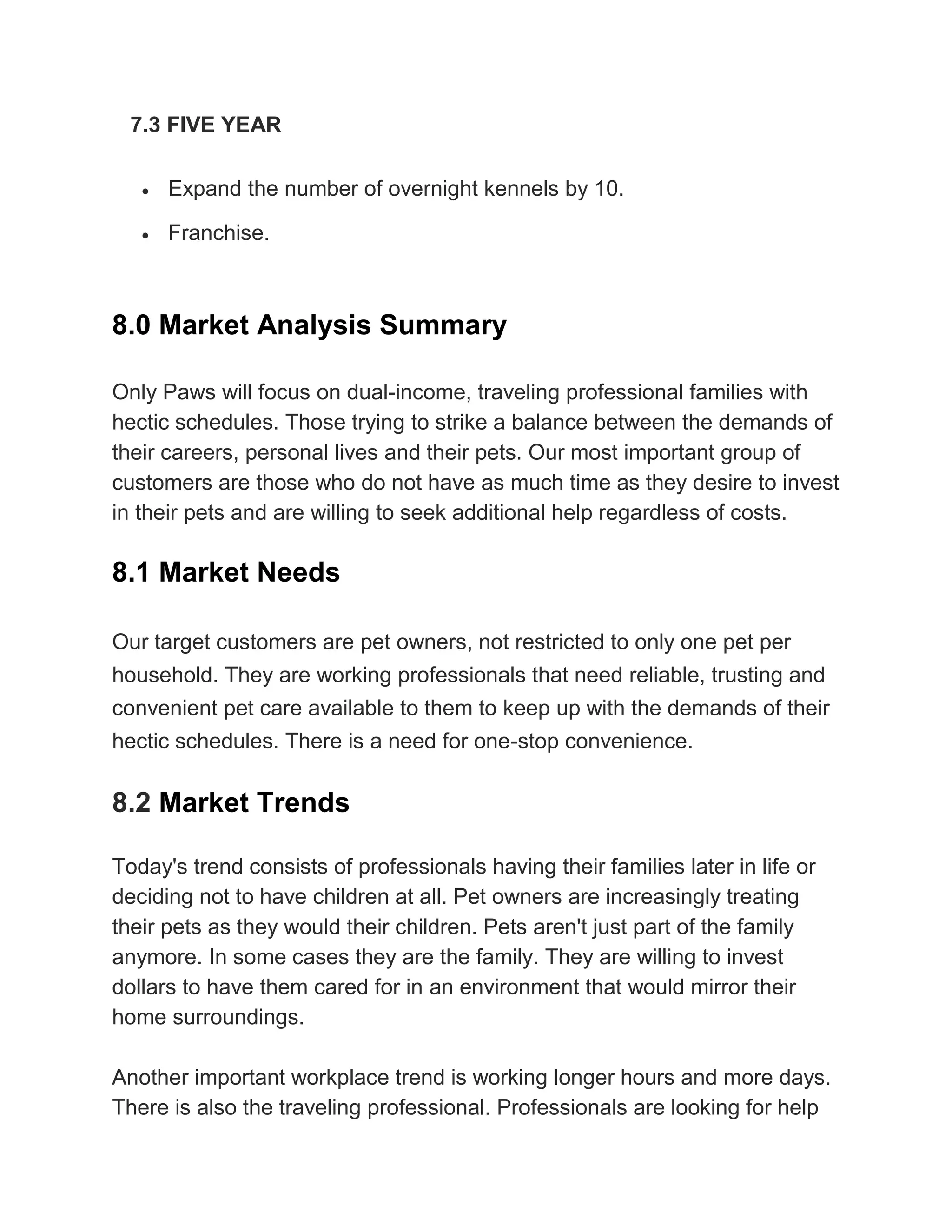 Only paws business plan | DOCX