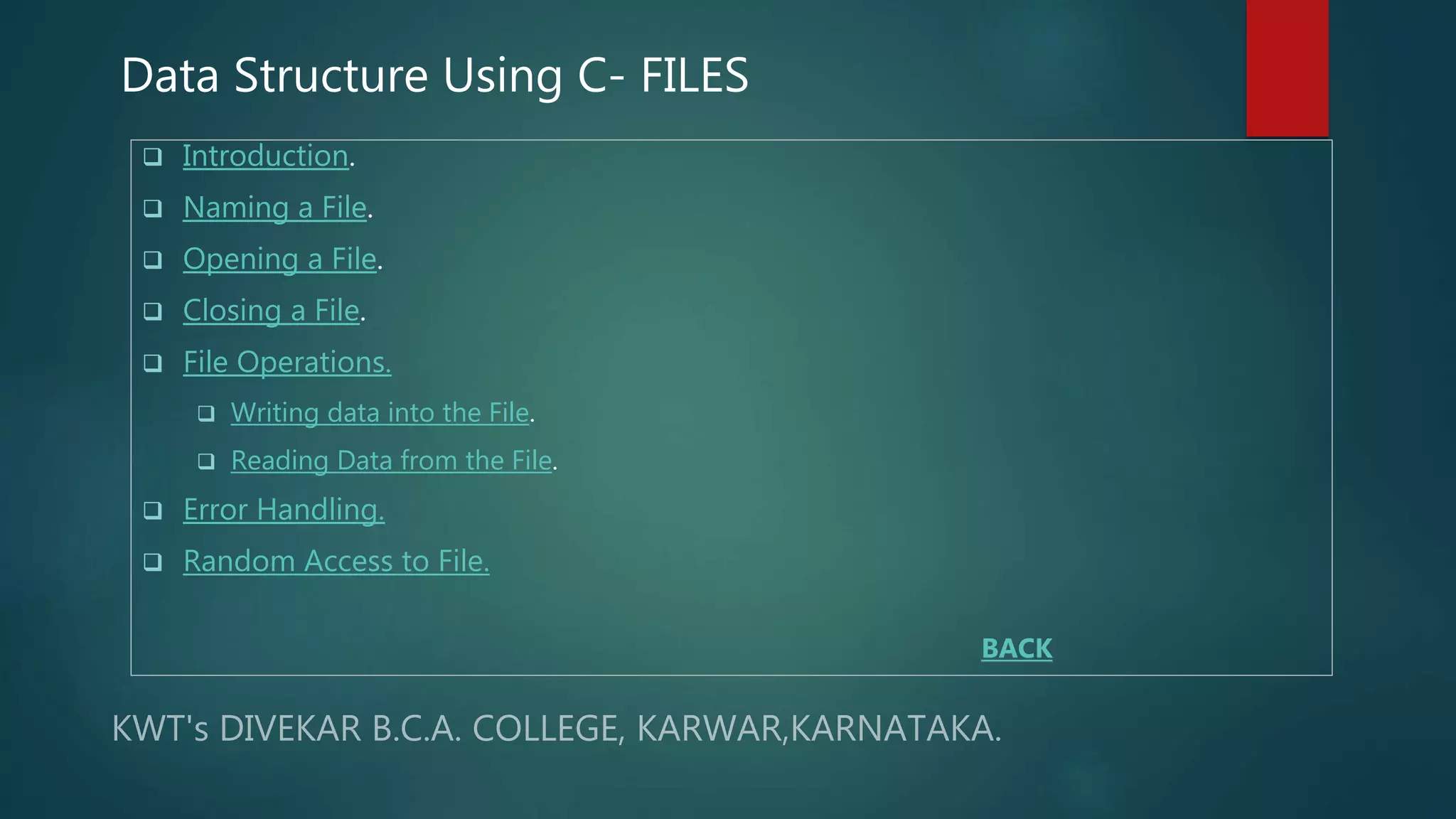 Data Structure Using C - FILES | PPTX