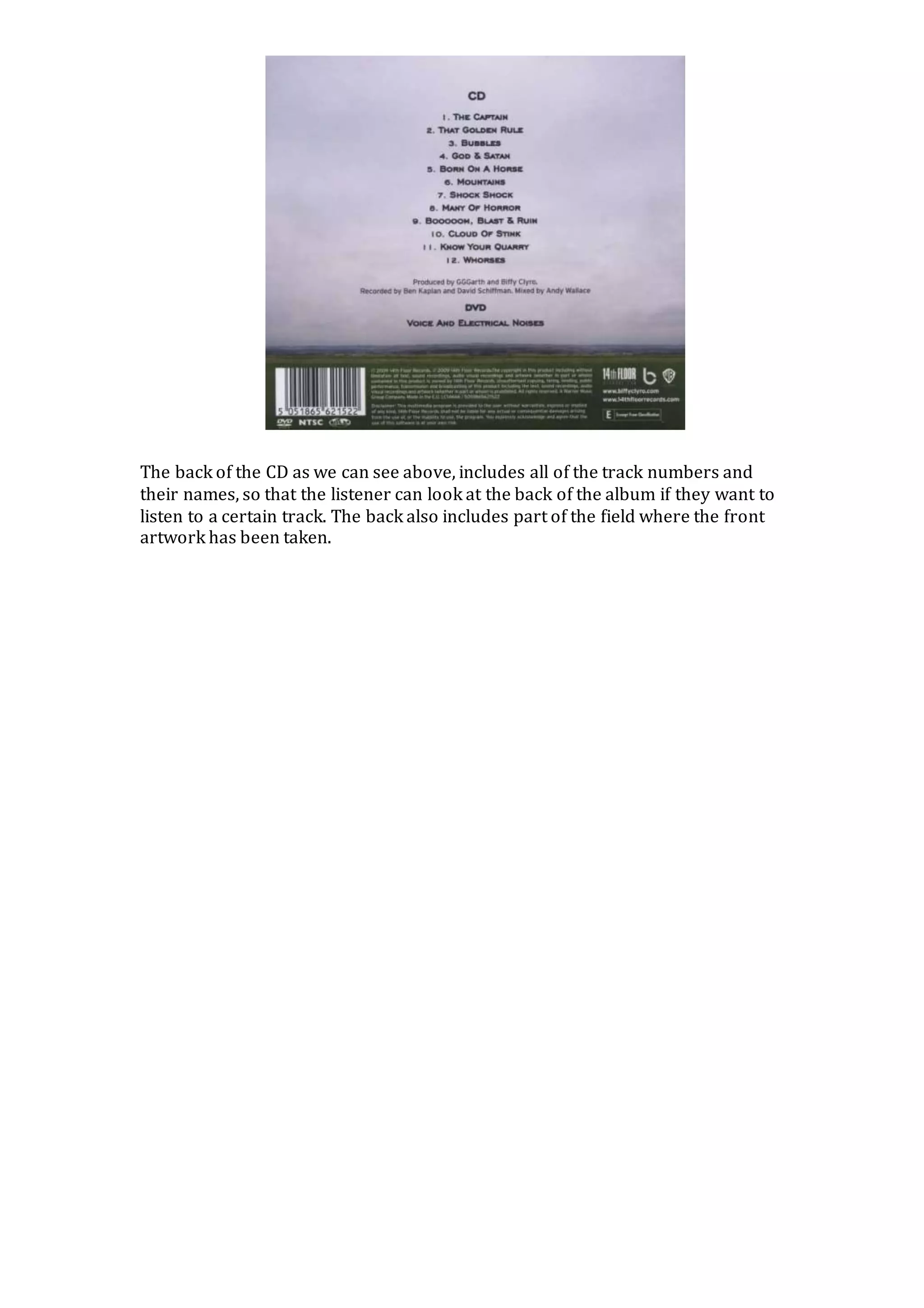 Only revolutions digipak analysis | DOCX