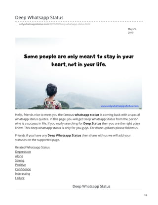 Onlywhatsappstatus.com deep whatsapp status (1) | PDF