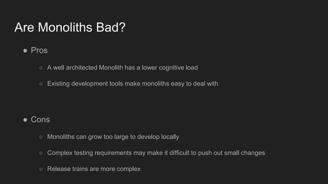 On microservices and monoliths | PPT
