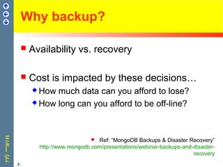 On MongoDB backup | PPT