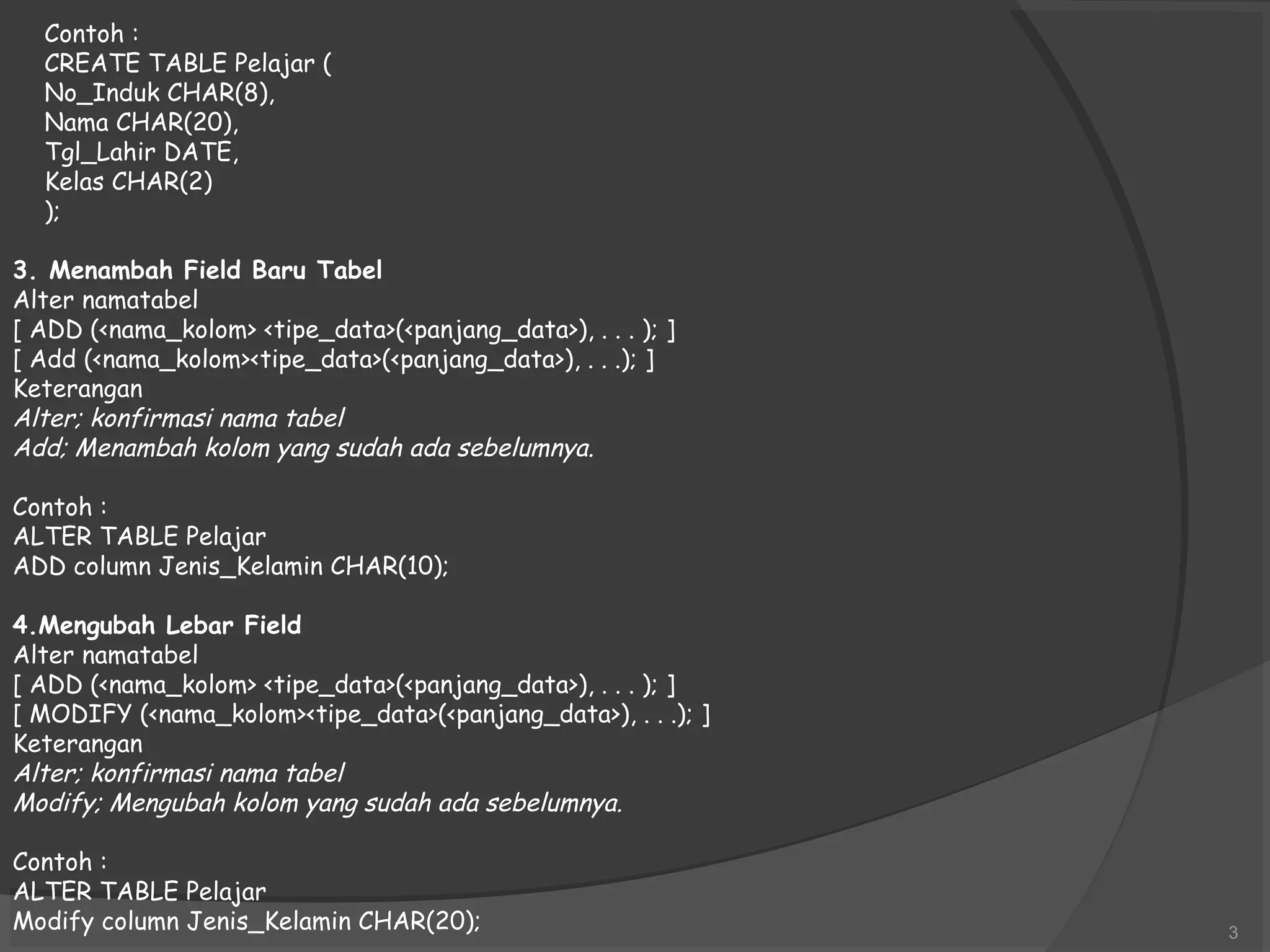 Membuat Database Menggunakan MySql | PPT