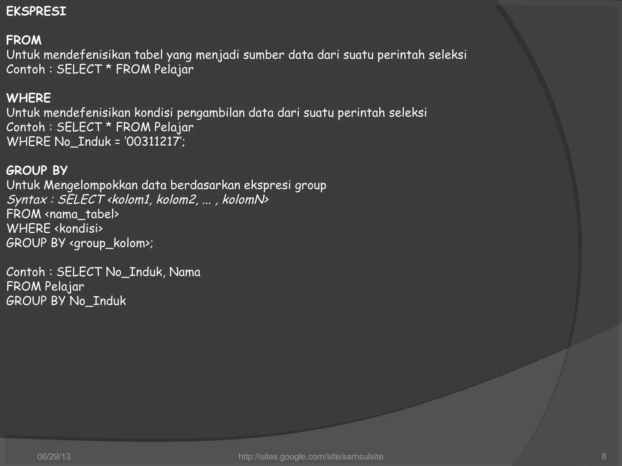 Membuat Database Menggunakan MySql | PPT