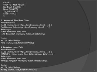 Membuat Database Menggunakan MySql | PPT