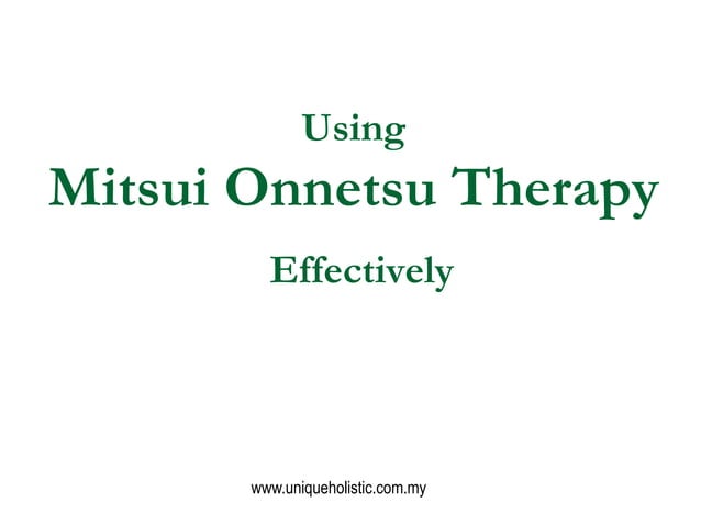 Mitsui Onnetsu Therapy | PDF