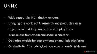 ONNX and MLflow | PPTX | Databases | Computer Software and Applications