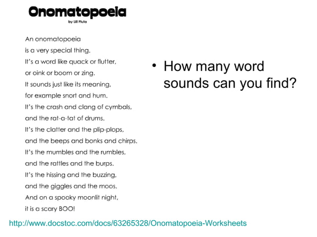 Onomatopoeia | PPT | Poetry | Books and Literature