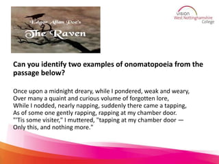 Onomatopoeia presentation for Stylistic Device | PDF