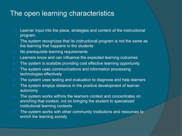 Open Distance and E-learning | PPTX