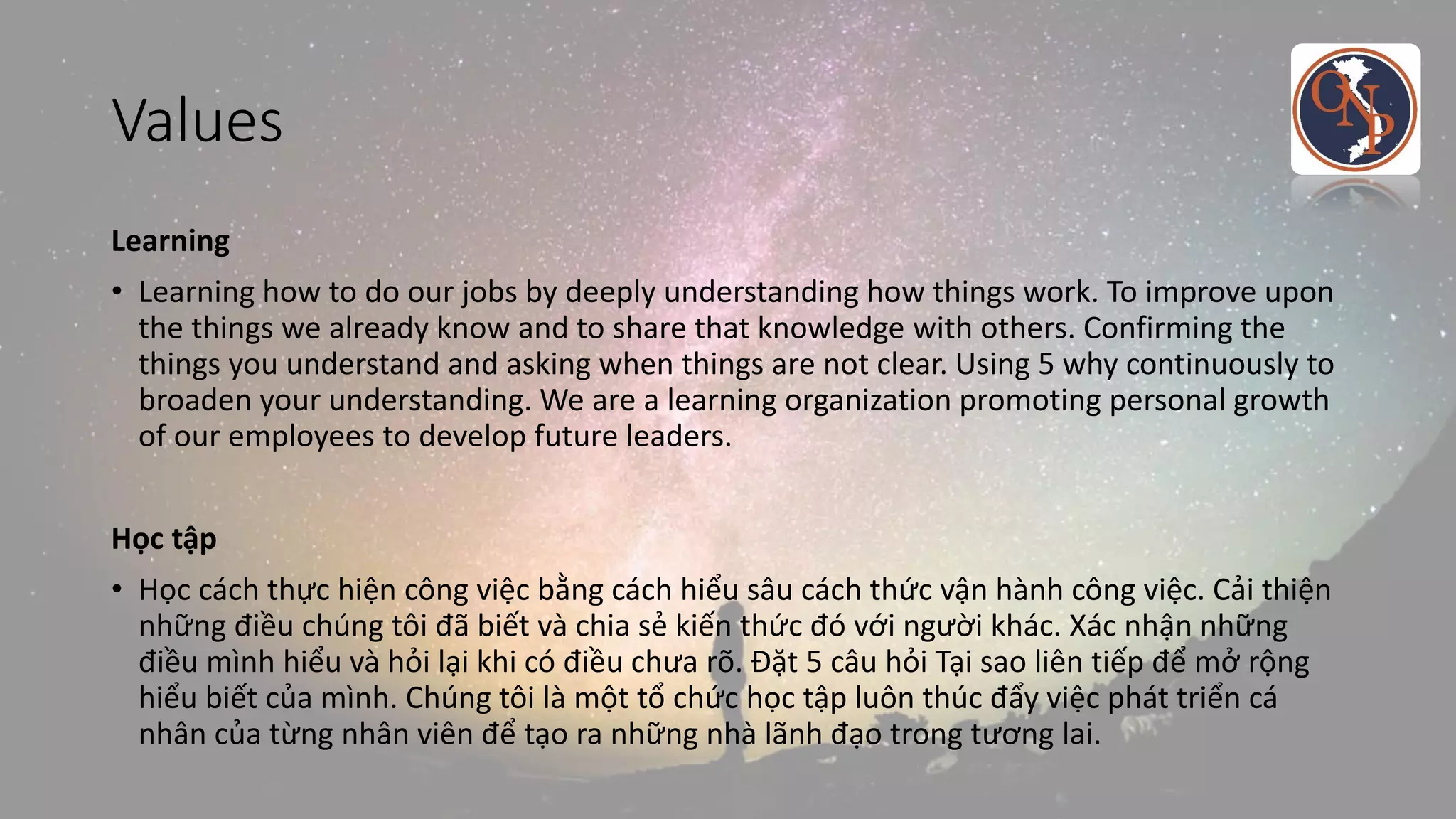 Onp vietnam mission, values & vision | PDF