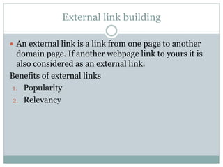 On page optimization factors | PPT