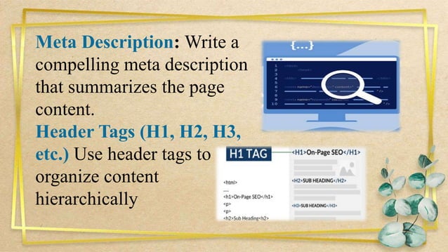 ONPAGE SEO types presentation, presented by botany science | PPT