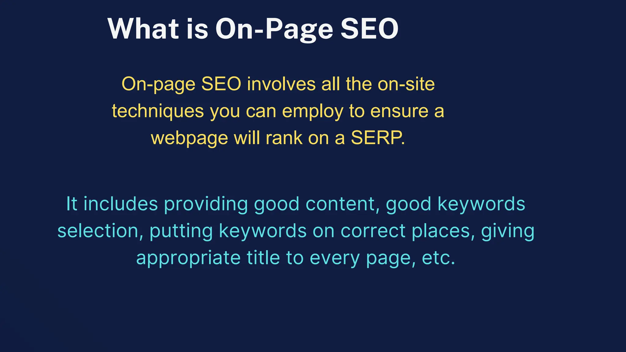 Learn On Page SEO Tutorial for beginners | PPTX