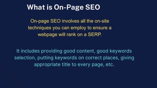 Learn On Page SEO Tutorial for beginners | PPTX
