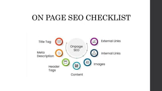 On page search engine (SEO) Checklist.pptx | Search | Internet